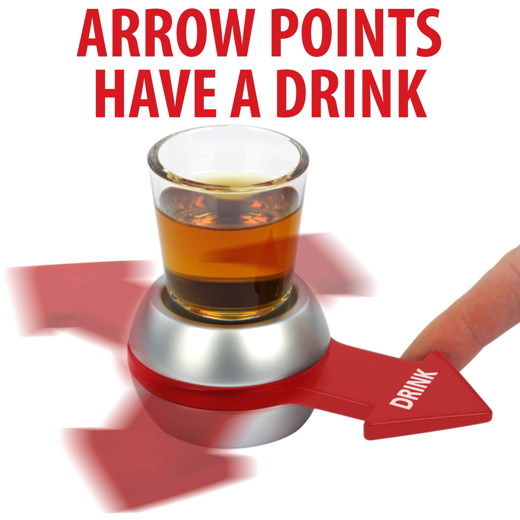 Barbuzzo Spin The Shot Includes 2 oz Shot Glass Fun Party Game for Adults for Celebrations Gatherings Birthdays Bachelor or Bachelorette Parties and More
