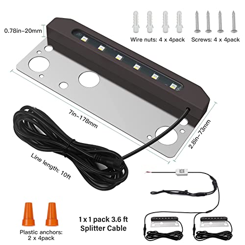 4-Pack Woark Smart Hardscape Lighting, Retaining Wall Lights, 3W 7 Inch, IP65 Waterproof Step Light, 12V Low Voltage AC/DC, Soft White 2700K, Compatible with Alexa & Google Assistant