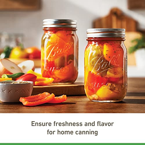 Ball Regular Mouth Pint (16 oz.) Mason Jars with Lids and Bands, for Canning or Drinkware, 8 Count