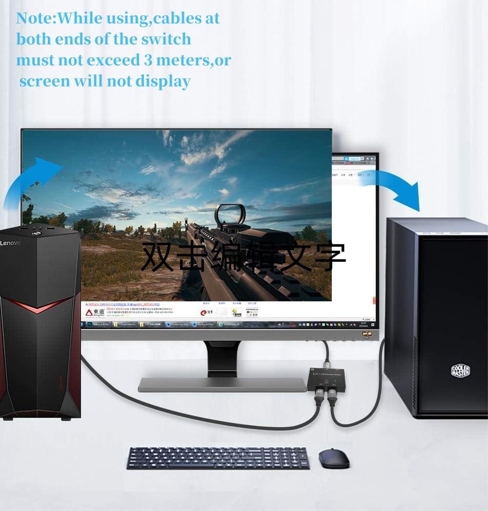 CABLEDECONN DisplayPort 8K DP 1.4 Switch Bi-Direction 8K@30Hz 4K@120Hz Splitter Converter for Multiple Source and displays.