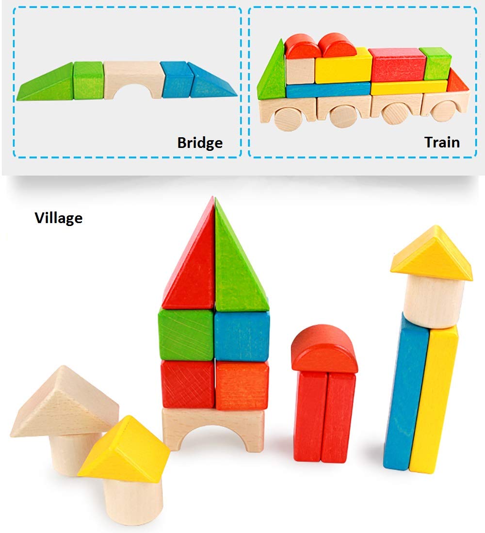 BESTING Balancing Stacking Blocks with Different Shape and Color Parent-Child Children's Educational Balance Wooden Stacking Interlock Decompression Preschool Toys Balancing Games (HJ003)
