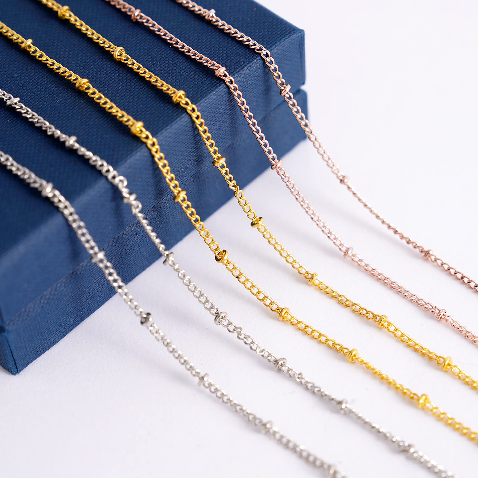 33 Feet Gold Chain for Jewelry Making Solid Brass Cable Chain Link Bulk for Bracelet Necklace Jewelry Making (Gold)
