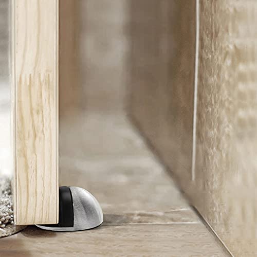 6 Pack Floor Door Stops, BetterJonny Self-Adhesive Door Stopper Stainless Steel Door Stops for All Hard Floors to Reduce Noise and Keep Quiet