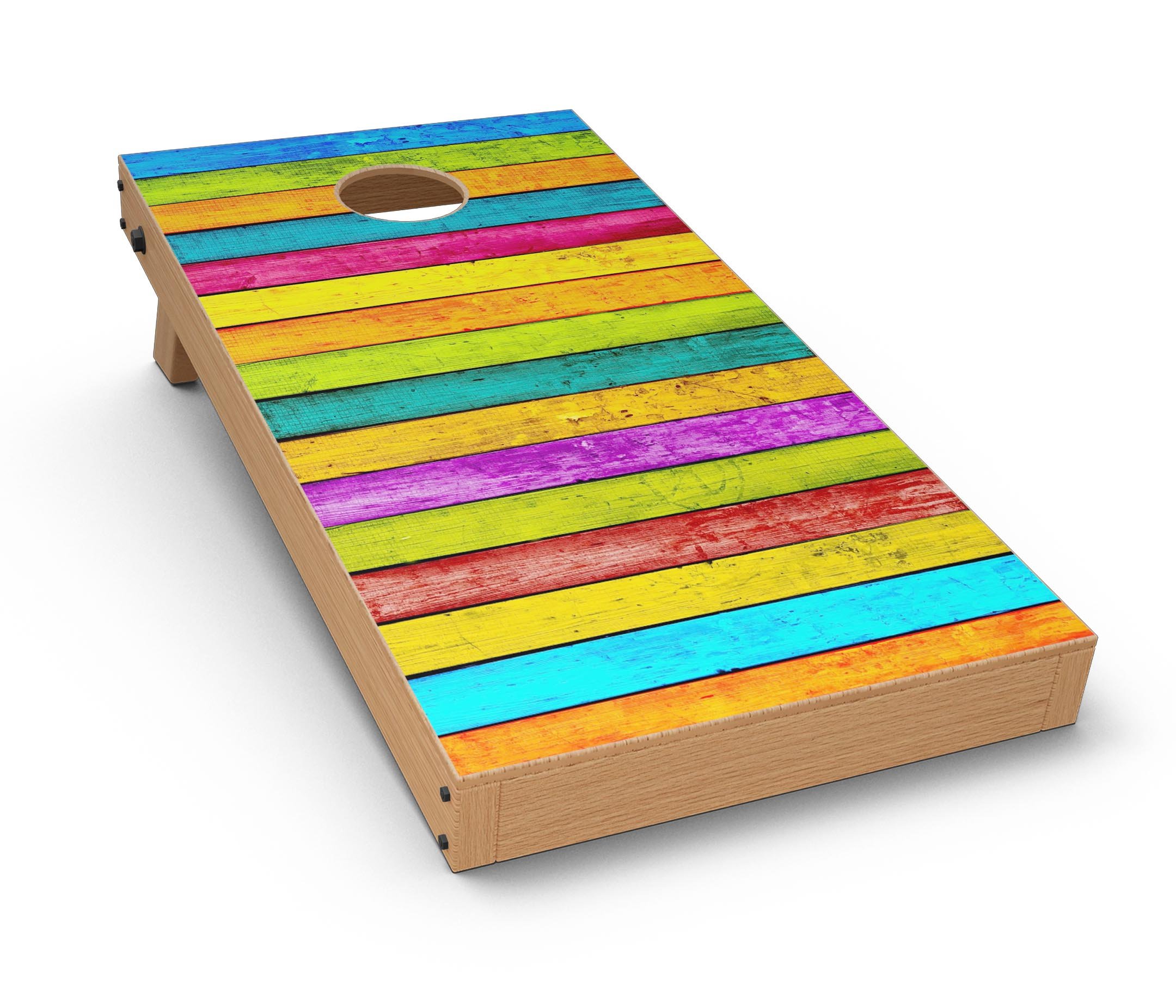 Design Skinz Wood Skin Set for Cornhole (Skin Only) - Neon Wood Planks