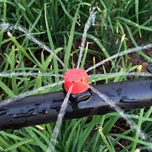 50 pcs Adjustable Irrigation Drippers Sprinklers 1/4 Inch Emitters Drip Watering System for Vegetable Gardens, Flower beds, Lawn, Herbs Gardens