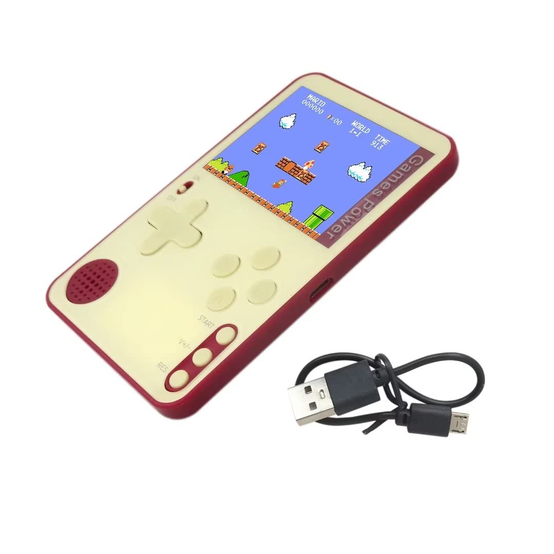 5V/1A 400mAh Handheld Game Consoles, Retro Mini Game Player with 500 Classic FC Games, Good Present for Kids, Xmas Gift Mix Colors (Red)