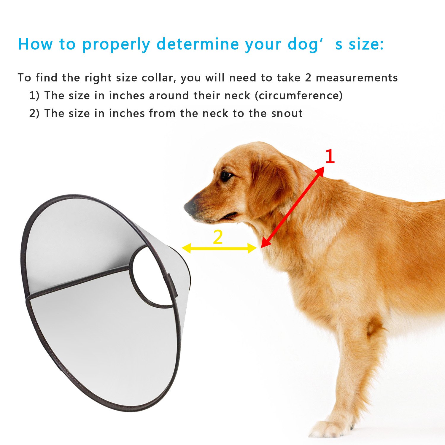 Adjustable Dog Elizabeth Collar Latest Upgrade Felicey Pet Protective Collar with Soft Edge Dog Neck Cone Recovery Cone Collar for Anti-Bite Lick, Surgery or Wound Healing (XXXXL)
