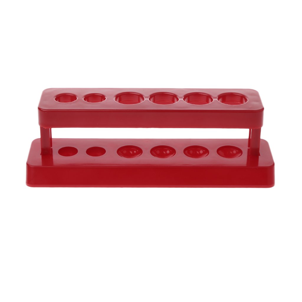 Plastic Test Tube Rack,1pc Test Tube Holder 6 Holes Laboratory Test Tube Rack Holder Red Stand Burette Stand Shelf for Test Tubes