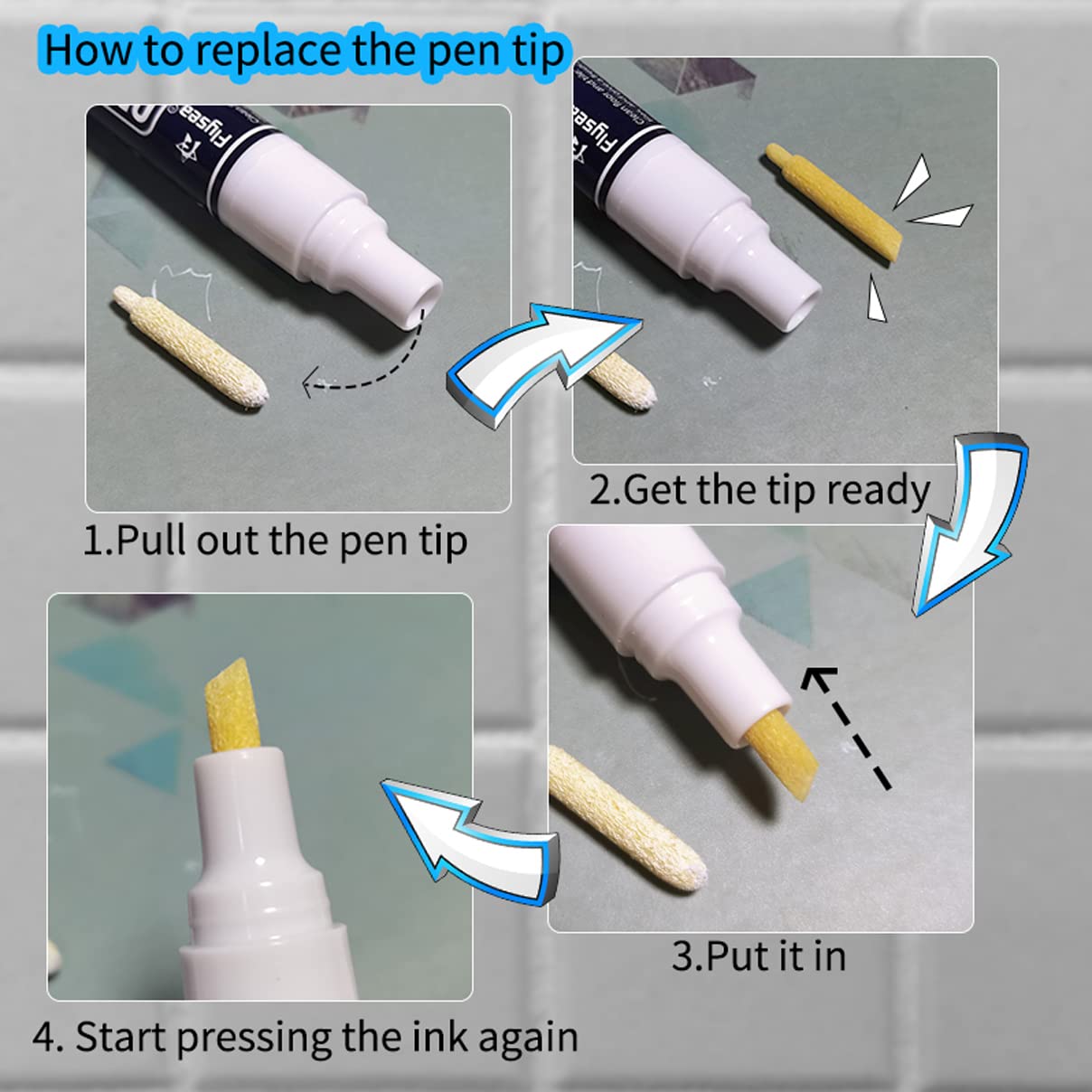 5 Pieces Tile Grout Pen Repair Marker to Restore Tile Grout Wall Floor Bathrooms and Kitchen