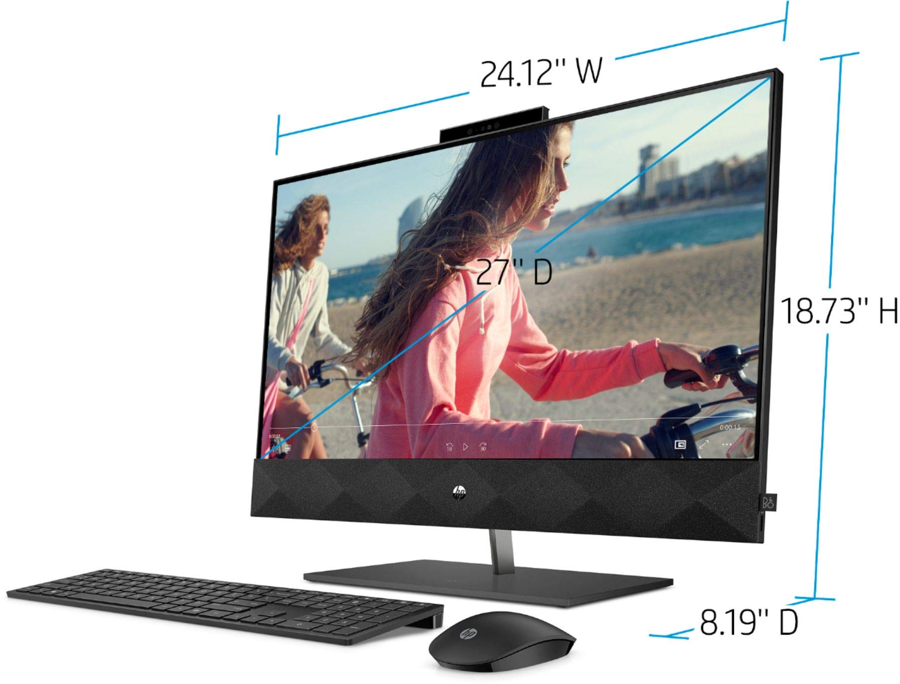 HP Pavilion 27 Touch Desktop 1TB SSD 32GB RAM Extreme (Intel Core i9-10900 Processor w Turbo Boost to 5.00GHz, 32 GB RAM, 1 TB SSD, 27-inch FHD Touchscreen, Win 11) PC Computer All-in-One Black
