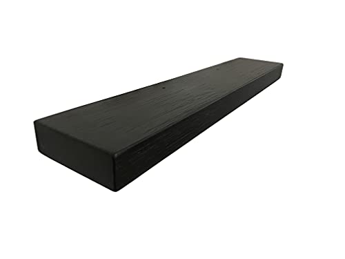 Joel's Antiques Floating Wall Shelf - Long Shelf for Fireplace Mantel, Bookshelf, Bedroom, Photos, Patented Easy Install - Black, 60" x 6" x 2"