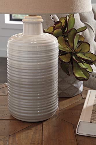 Signature Design by Ashley Marnina 25.5" Neutral Ceramic Table Lamp Set, 2 Count, Taupe