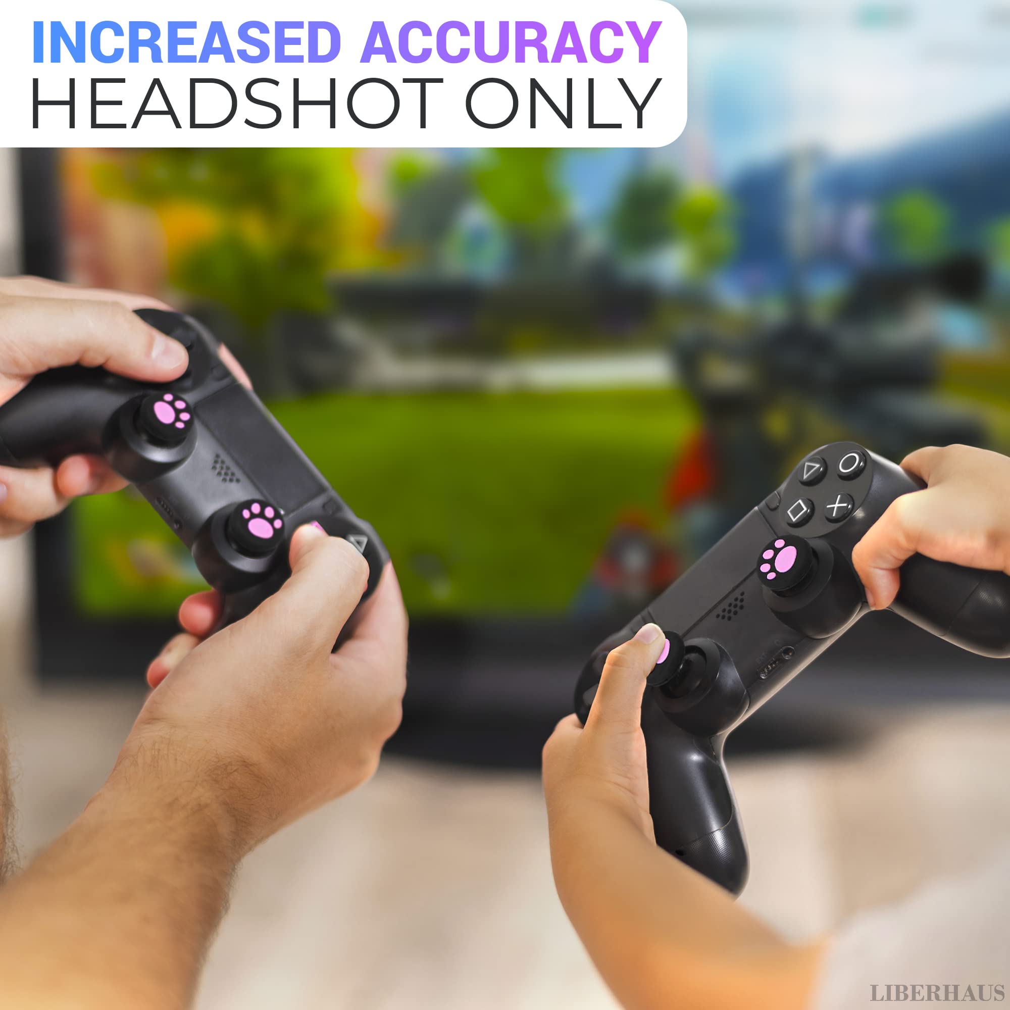 4Pcs Cat Paw Pink Ps4 Thumbstick Grips - Switch Thumb Grips Ps3 Controller Grips Switch Joystick Caps Ps4 Thumb Grips Xbox Joystick Grips - Xbox 360 Thumb Grips Ps4 Controller Joystick Grips