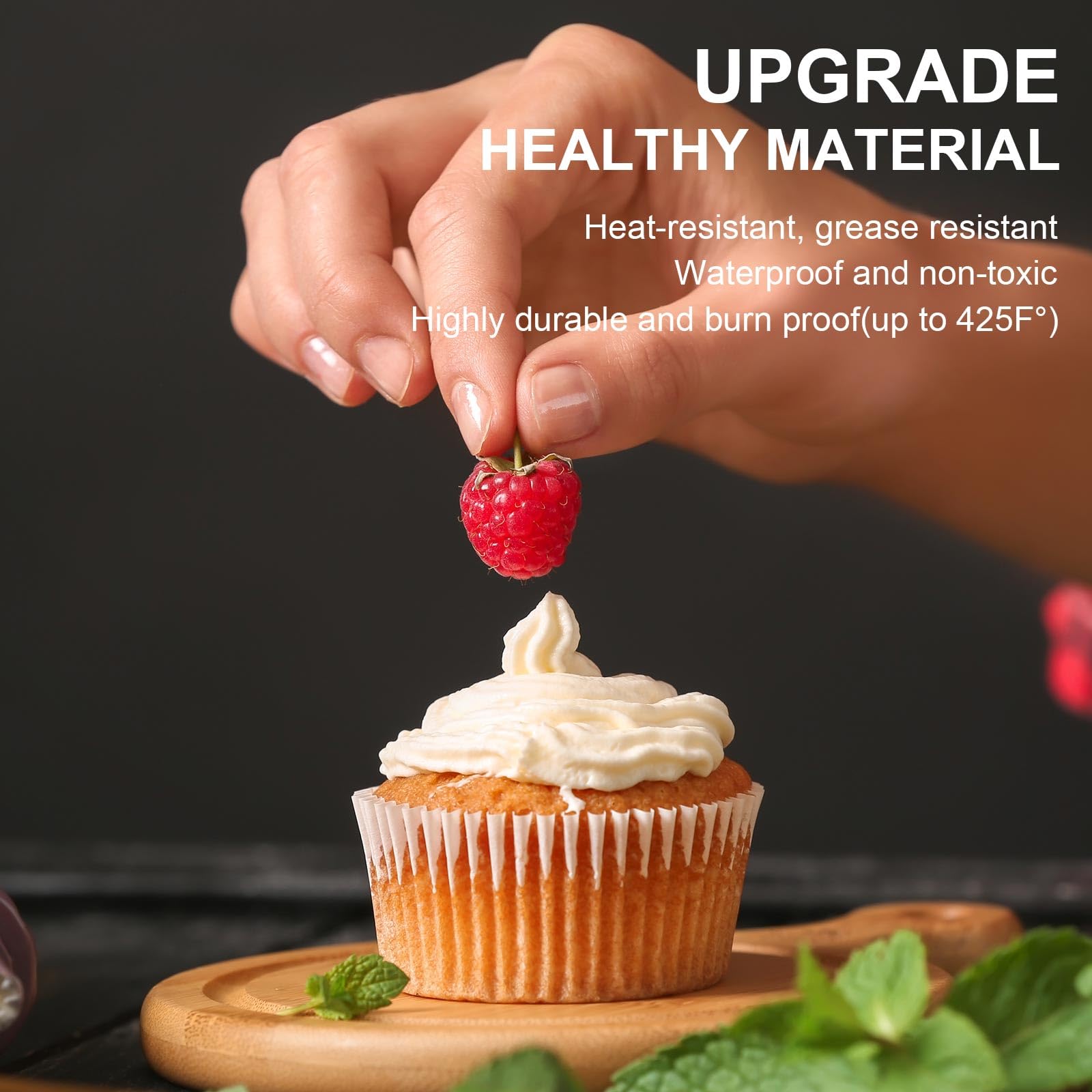 600PCS Cupcake Liners, Upgrade Parchment Paper Muffin Liners for Baking, Cupcake Wrapper for Party, Wedding, Standard Size, Natural