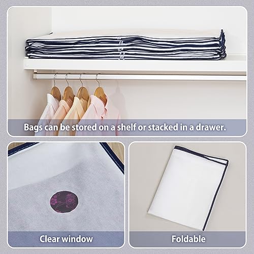 Astro 001-10 Kimono Storage Bag, White, 2-Way Opening, Set of 5, Transparent Window, Non-woven Fabric, Zipper Type