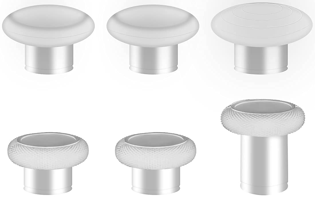 6 in 1 Swap Thumbsticks, Replacement Magnetic Joysticks for Xbox One Elite Series 2 Controller (White)