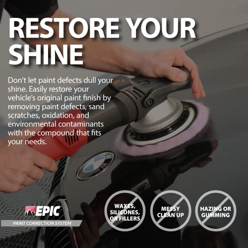 Malco Epic Paint Correction System Kit – Save Time with The Malco 2-in-1 Automotive Polish and Compound Kit/Works with All Dual Action and Orbital Polishers for a Professional Shine (800213)
