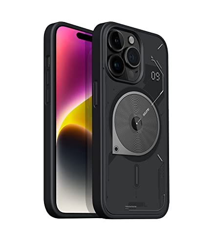 Aulumu A15 for Magnetic iPhone 14 Pro Case, Compatible with MagSafe, Hard Shell, Semitranslucent Matte Cover, Anti-Fingerprint, Slim Soft TPU Frame, 6.1 inch, Black