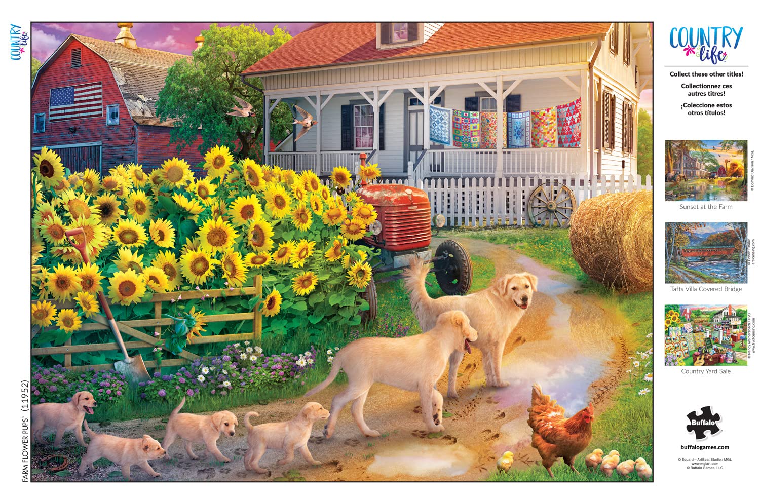 Buffalo Games - Farm Flower Pups - 1000 Piece Jigsaw Puzzle