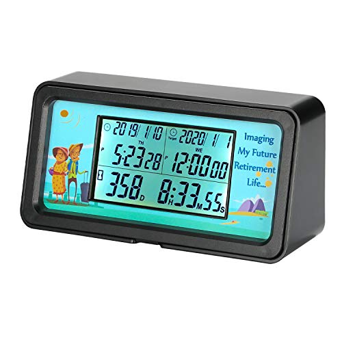 Searon Countdown to Retirement 1,999 Days Count UP with Alarm Clock, Display Current Time & Date, Ending Time & Date and Countdown Time Simultaneously