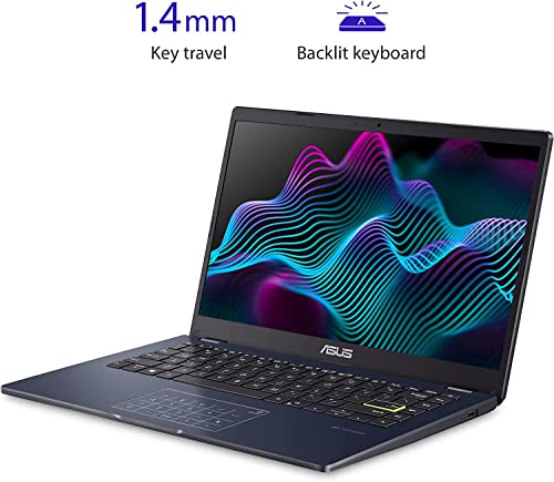 ASUS 14" Ultra Thin FHD PC Laptop, Intel Celeron N4020, 4GB RAM, 128GB, NumberPad, 1 Year Microsoft 365, Windows 11 Home in S Mode, Star Black + Accessories