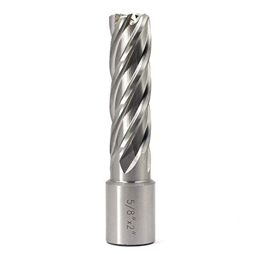 Annular Cutter JESTUOUS 3/4 Inch Weldon Shank 5/8 Cutting Diameter 2 Cutting Depth with Two Flat HSS Kit for Magnetic Drill Press,1 Piece