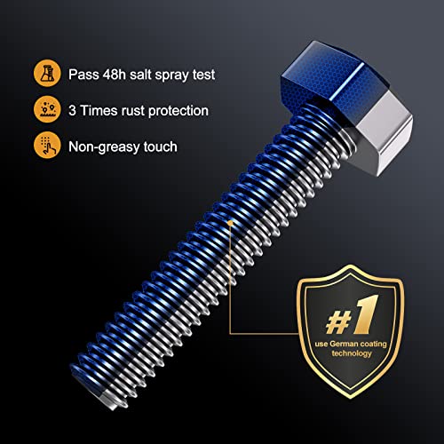 VIGRUE M5 M4 M3 M2 Metric Screws Bolts Nuts Washers Assortment Set with Allen Wrench 1080Pcs Hex Button Head Socket Cap Screws Stainless Steel, Small Bolts and Nuts Assortment Kit