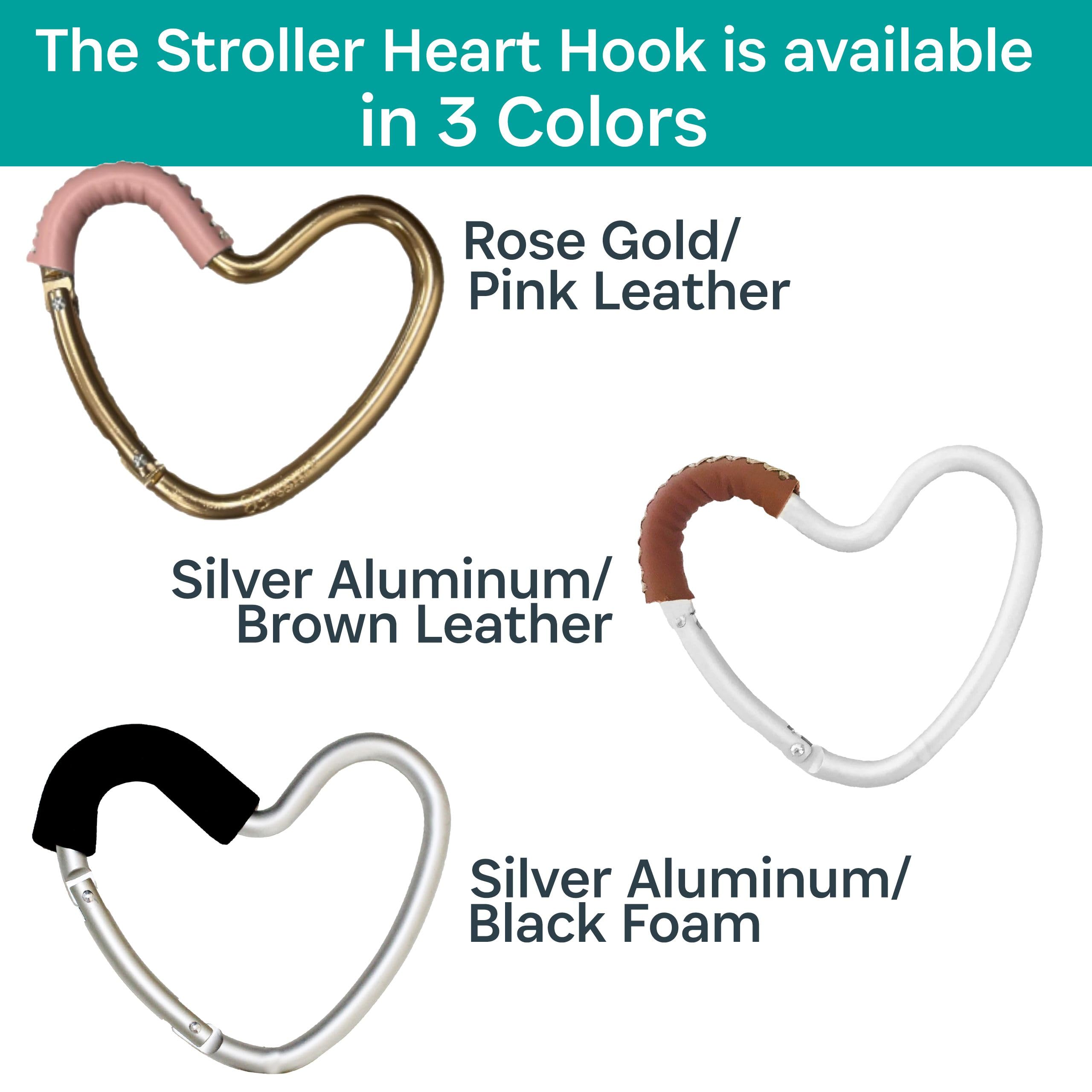 BUGGY HEART HOOK by BUGGYGEAR - The Perfect Way to Carry Your Baby Diaper Bag - Use The Hook on Your Stroller Handle Bars and Let The Hooks Do The Work - Hook Your Bags, Purse and Bottles