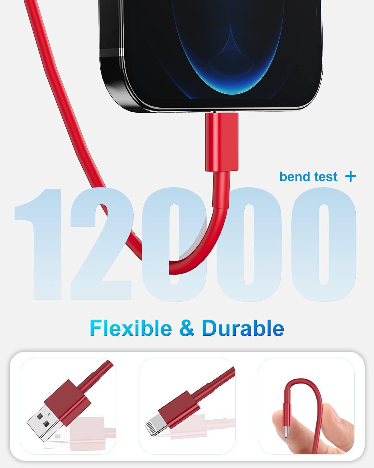 4 Pack [Apple MFi Certified] Apple Charging Cables 3ft, iPhone Chargers Lightning Cable 3 Foot, Fast iPhone Charging Cord for iPhone 14/14Pro/13/13Pro/12/11/11Pro/11Max/ X/XS/XR/XS Max/8, ipad(Red)