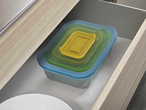 Joseph Joseph Nest Glass Storage Dishes-Multi-Colour, Set of 4, Multicolor