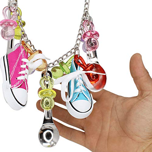 Bonka Bird Toys 1340 Sneaker Delight Stainles Steel Acrylic Pacifier Colorful Parrot Macaw