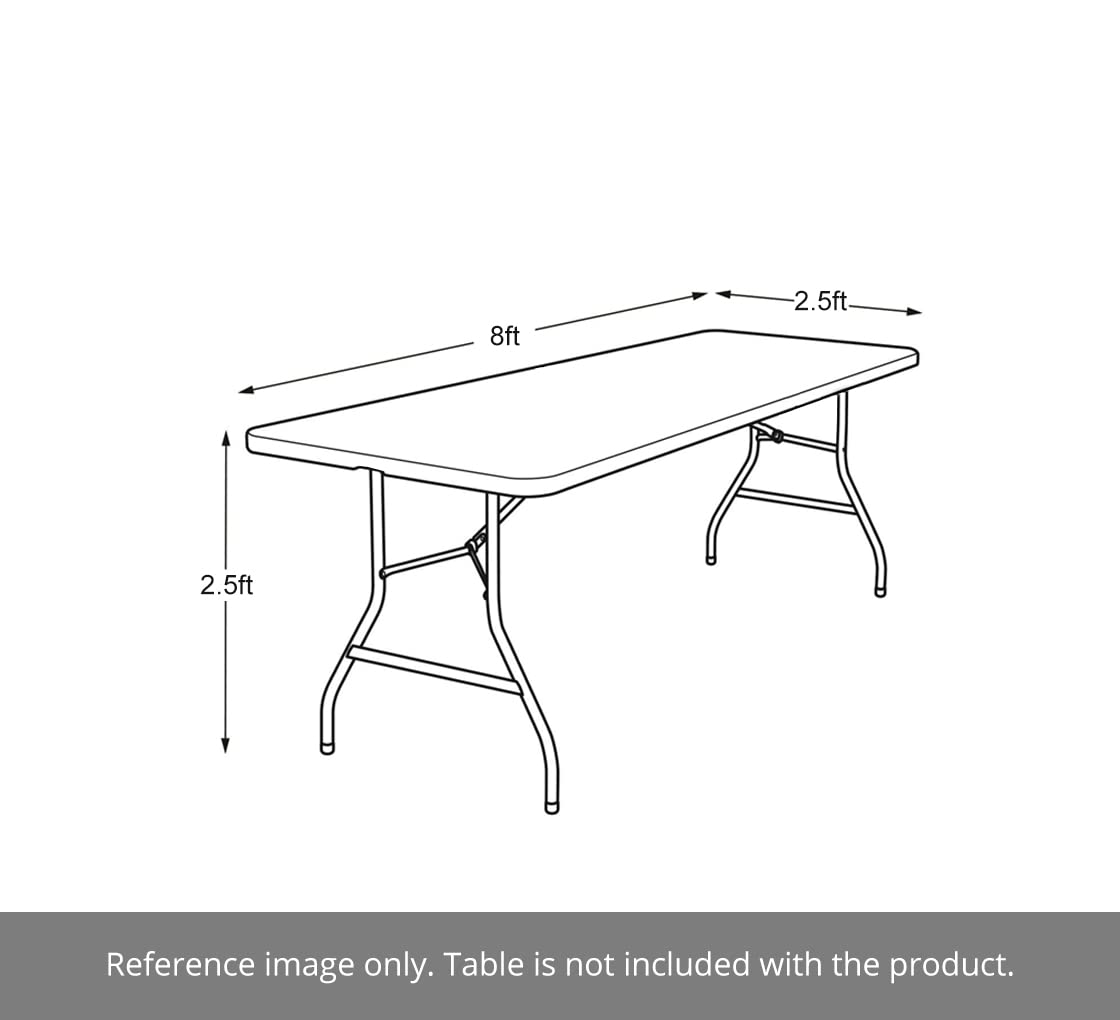 BannerBuzz Custom Premium Table Covers & Throws, 230 GSM, Polyester, Full Color, 1440DPI Dye-sublimation Printing, Hot Knife Cut for Trade Shows and Exhibition Display (8' X 2.5', 4 Sided)