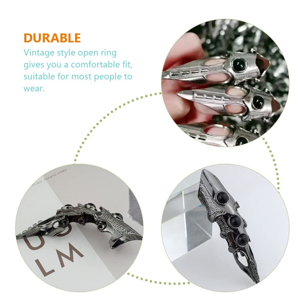 4pcs Punk Knuckle Ring, Finger Armor, Full Finger Open Ring, hip Hop Rings, Exaggerated Finger Rings Hinged Activity Ring Gothic Finger Rings Decoration