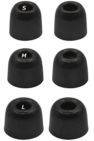 BLLQ Memory Foam Ear Tips Compatible with Sony WF-1000XM5 Replacement Ear Tips, Perfect Noise Cancellation, Fit in Case, S/M/L 6 Pairs Foam Tips Black (Foam XM5B6P)