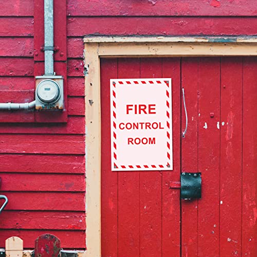 BannerBuzz Fire Control Room Sign with Graphic Aluminum Metal Safety Compliance Sign (24" W X 36" H)