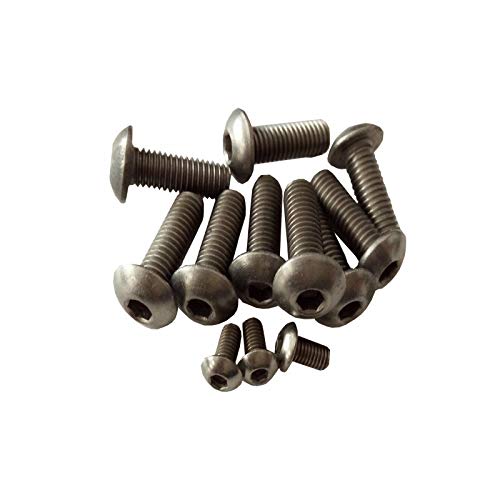 Screw 10pcs/lot ISO7380 Titanium hex Socket Button Head Screw M2 M2.5 M3 M4 M5 M6 - (Size: M2, Length: 12mm)