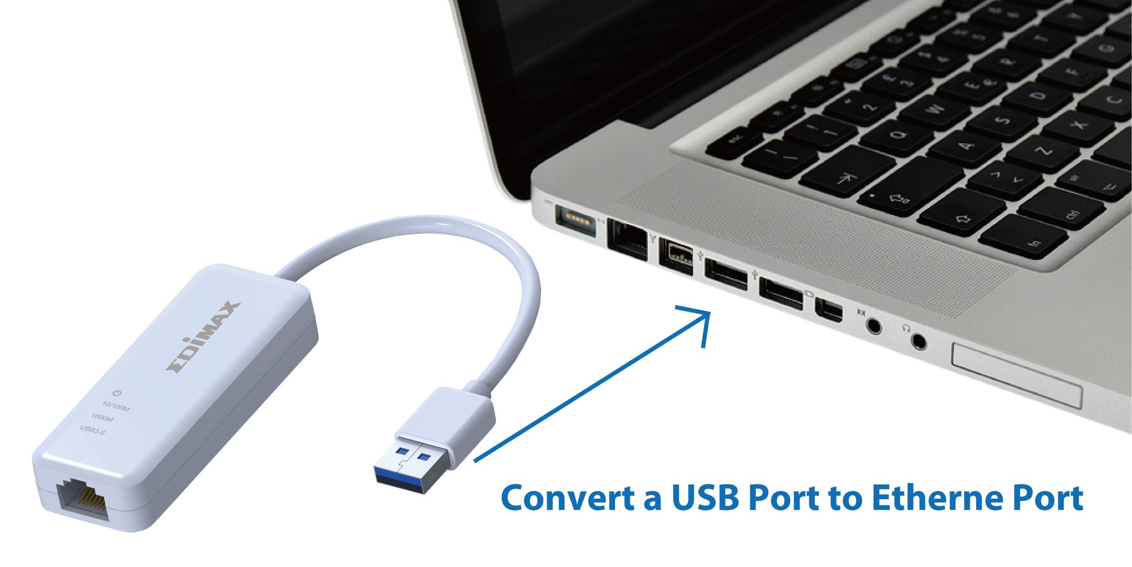 Edimax USB 3.0 Gigabit 1Gbps Ethernet LAN Adapter, USB to RJ45 1000Mbps Network LAN Converter for Faster Gaming and Streaming, Plug and Play, Windows, MacOS, Linux, Nintendo Switch OS, EU-4306