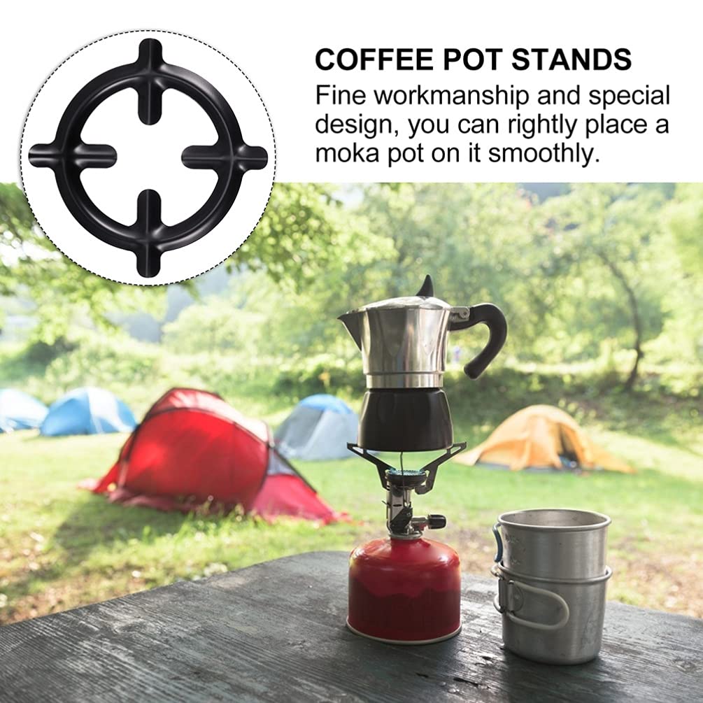 Kichvoe 6.2Inch Cast Iron Wok Support Ring 2Pcs Universal Non Slip Wok Rack Gas Ring Reducer Coffee Pot Holder Stove Trivet Electric Stove Burners - Please Tear Off The Protective Film