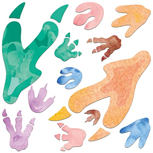 Fumete 48 Pcs Watercolor Dinosaur Footprints Floor Decals Dinosaur Tracks Wall Decals Peel and Stick Dinosaur Track Stickers Removable Vinyl Footprints Wall Decal for Baby Nursery Bedroom Home Decor