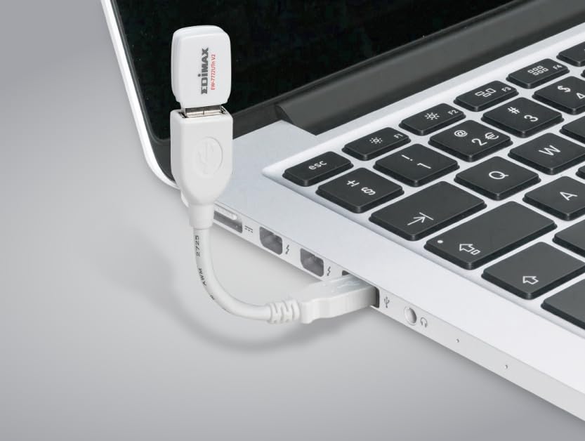 Edimax Wi-Fi 4 802.11n Mini USB Adapter, Works with Raspberry Pi, Wireless N300 Dongle, 300Mbps throughput, Auto-Power Adjustment for energy saving, Win 10 Plug-n-Play, Mac OS, Linux, EW-7722UTn V2