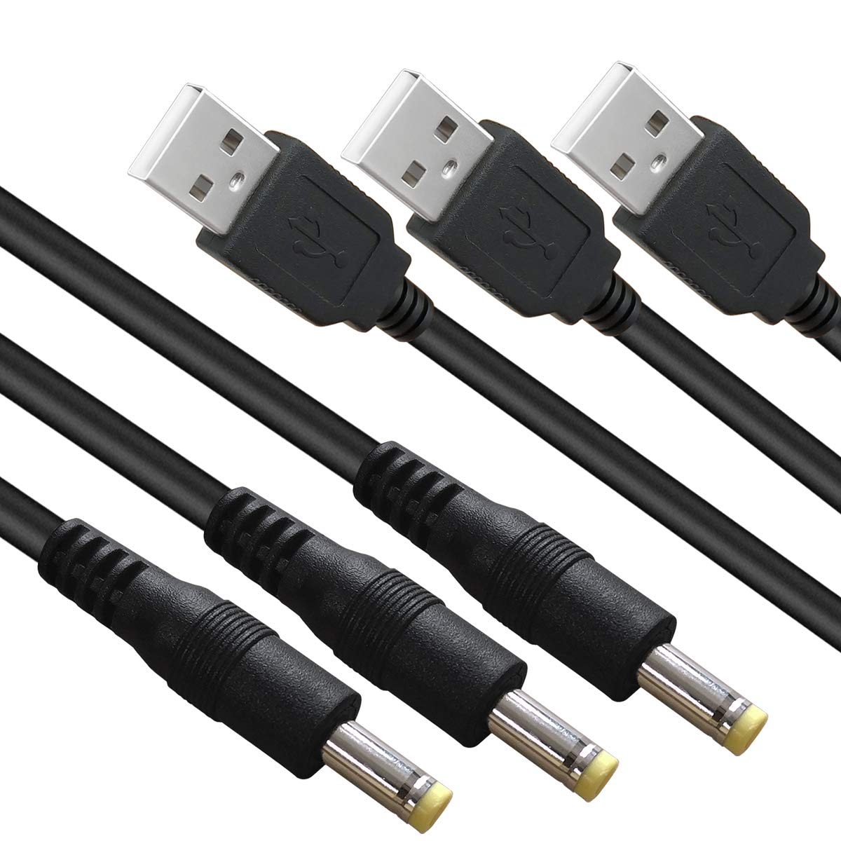 SIOCEN 3 Packs 4FT USB 2.0 A Male to DC 4.0mm x 1.7mm 5 Volt DC Barrel Jack Power Cable,DC 5V Power Plug Connector Charger Cord for Sony PSP 3000 2000 1000,Tablet,Cellphone,Laptop,Netbook,Electronics