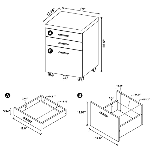 Coaster Furniture Skylar 3-drawer Mobile File Cabinet Cappuccino 800894