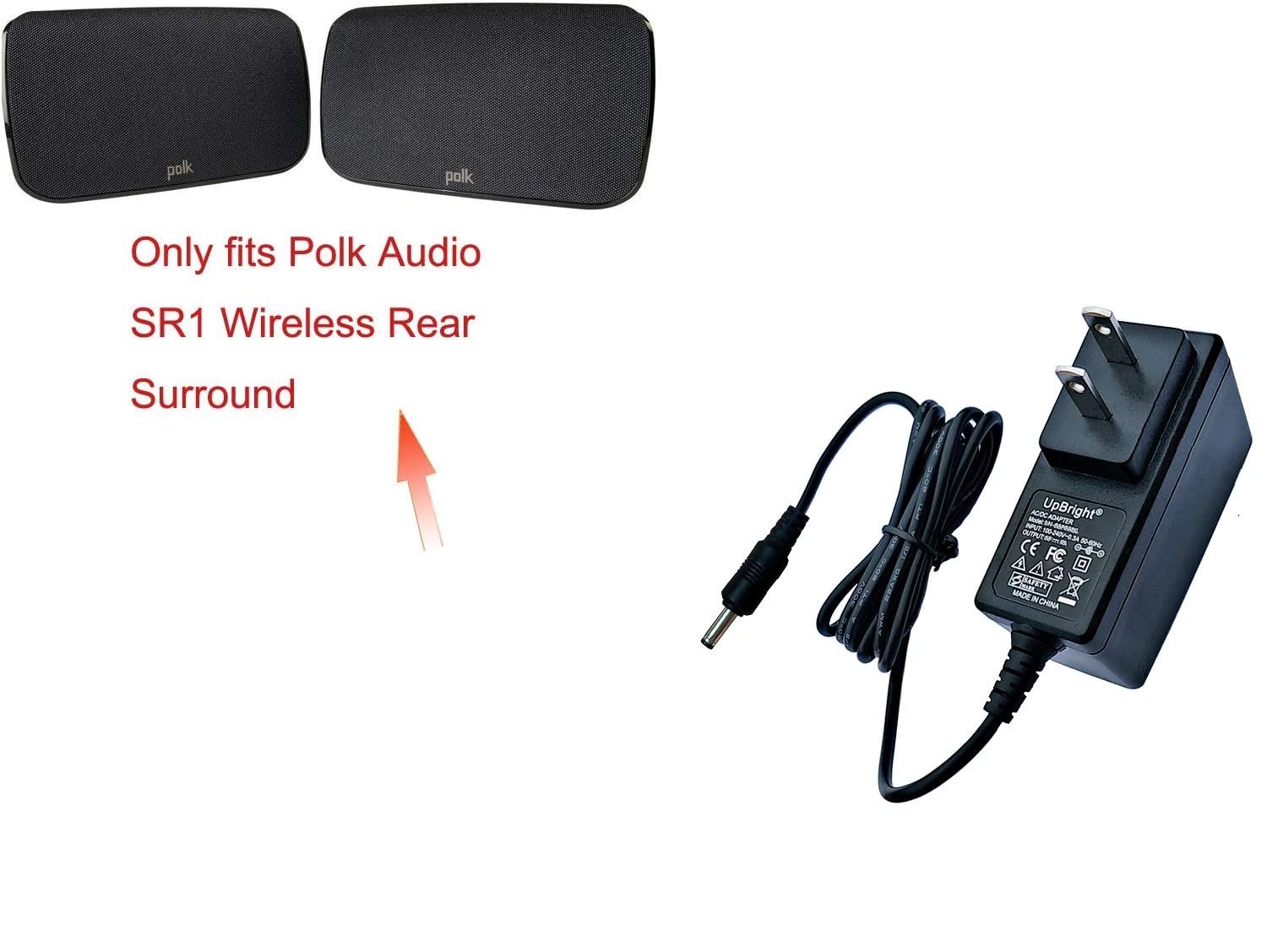 UpBright 15V AC/DC Adapter Compatible with Combination Polk Audio SR1 Wireless Rear Surround Speaker Model AM8419 AM8419A 23758 Surrounds Speakers 15VDC 1.2A Power Supply Cord Cable PS Battery Charger