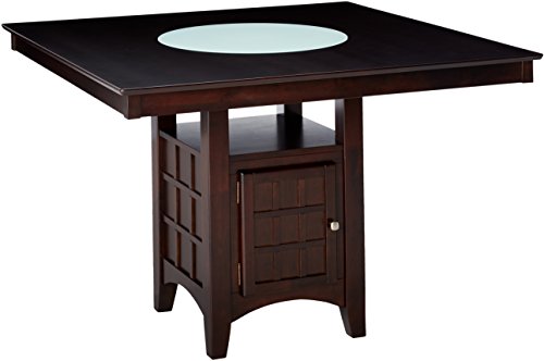 Coaster Gabriel Counter Height Dining Table with Storage Pedestal Base Cappuccino