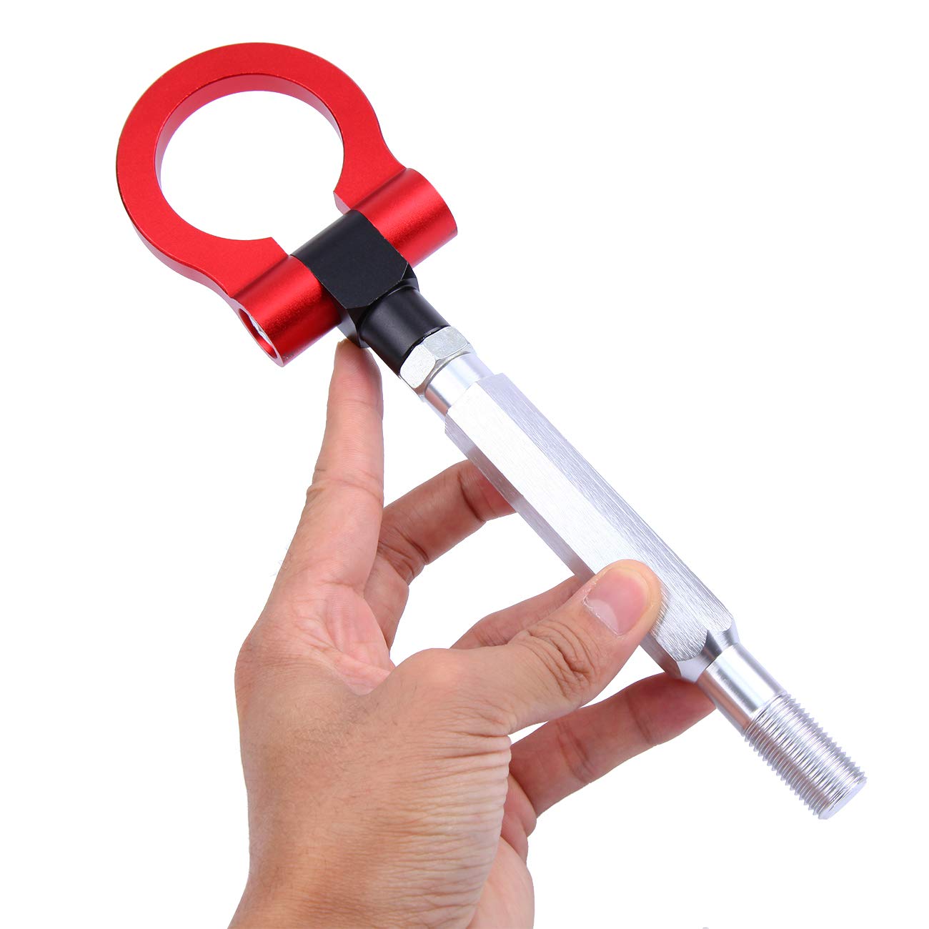 Honhill Sports Track Tow Hook for 2015 2016 2017-up WRX or STI Racing Style Aluminum (Red)