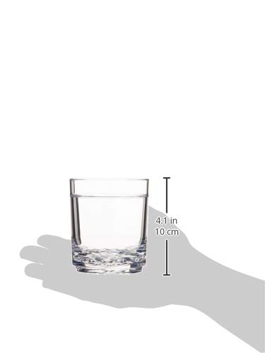 Drinique Elite Tumbler Unbreakable Tritan Iced-Tea Glasses, 12 oz (Set of 4), Clear