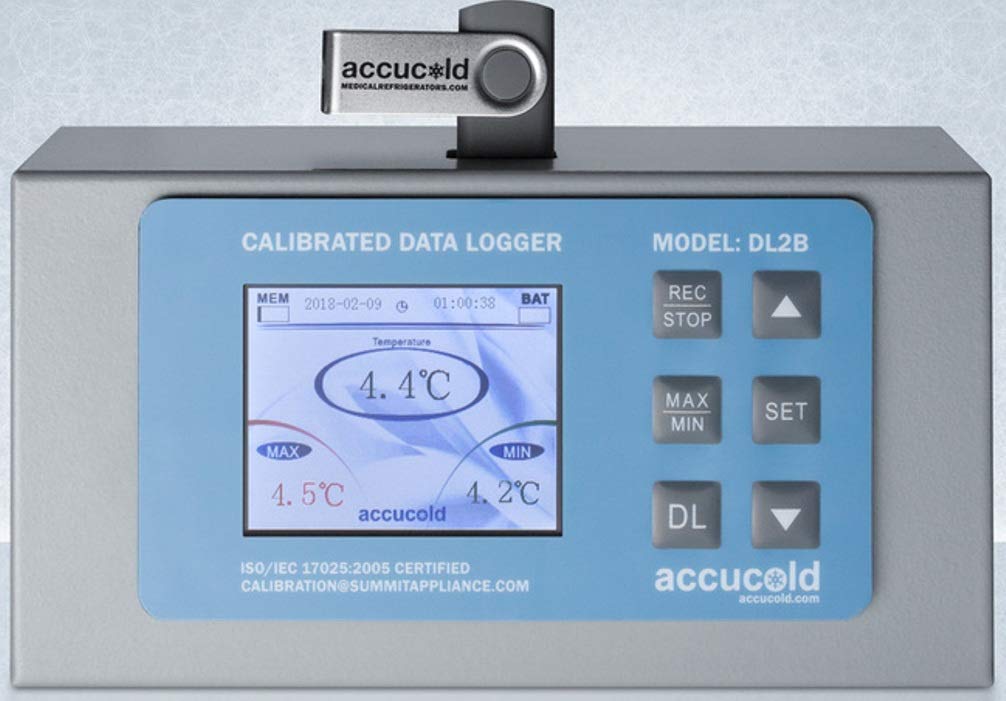 Summit Appliance DL2BKIT NIST Calibrated USB Digital Data Logger (DDL) with Large Display, Internal Memory, and Alarm in Standalone Kit Form for Aftermarket Installation