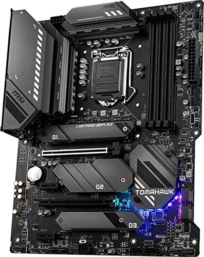 MSI MAG Z590 TOMAHAWK WIFI Gaming Motherboard (ATX, 11th/10th Gen Intel Core, LGA 1200 Socket, DDR4, PCIe 4, CFX, M.2 Slots, USB 3.2 Gen 2, Wi-Fi 6E, DP/HDMI, Mystic Light RGB)