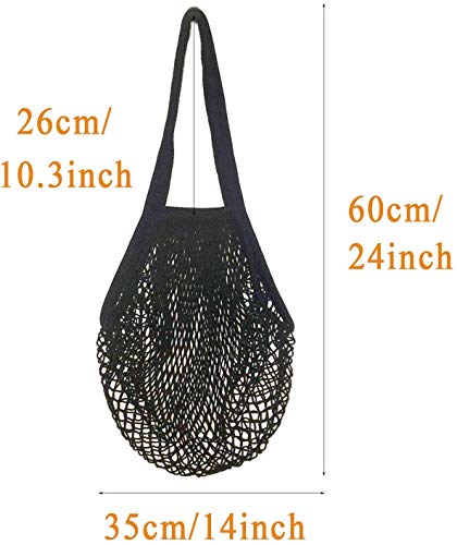 Reusable Cotton Mesh Grocery Washable Bag Black