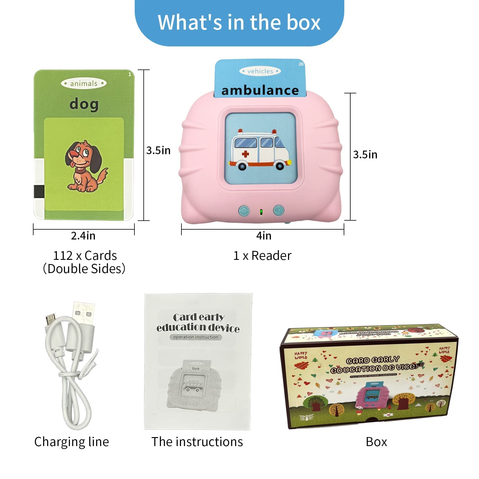 Educational Learning Toys for Toddler Ages 3-6, Kindergarten Talking Sight Words Flash Cards with 224 Words, Preschool Montessori Learning Resources and Birthday Gift for 3 4 5 Year Old Boys and Girls